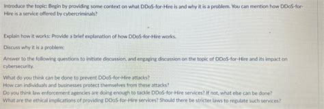 Solved Introduce The Topic Begin By Providing Some Context