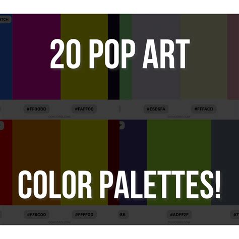 20 Essential Pop Art Color Palettes For Digital Artists With Hex Codes