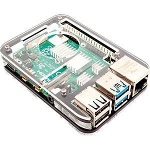 RPI CASE STACKSL Case For Raspberry Pi 4 Stackable Transparent Black Slim Ve At Reichelt