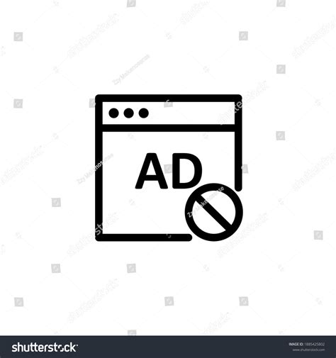 Media Ad Block Icon Ad Blocker Stock Vector Royalty Free 1885425802