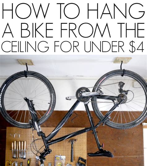 Diy Bike Storage How To Hang A Bike From The Ceiling