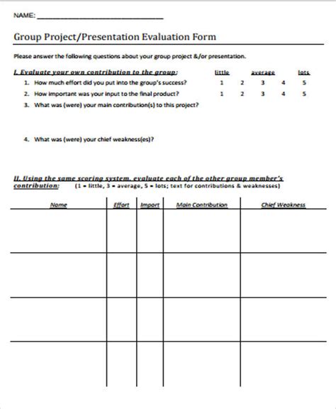 Project Evaluation Template Excel Templates Excel Templates
