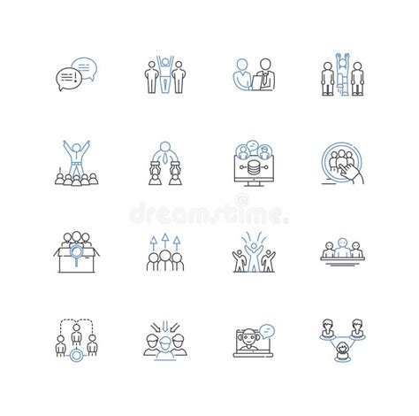 Time Manager Line Icons Collection Schedule Planner Productivity Efficiency Timekeeping