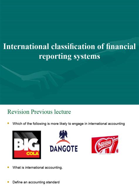 Acc409 Lecture 3 And 4 Classification Of Financial Reporting Systems 1