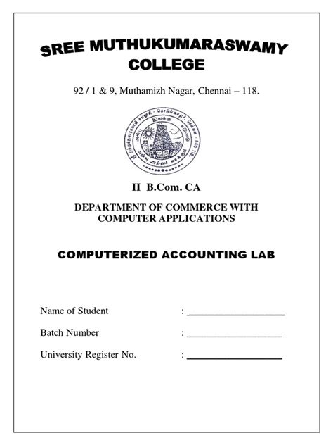 Computerized Accounting Practical Record Pdf Voucher Icon Computing