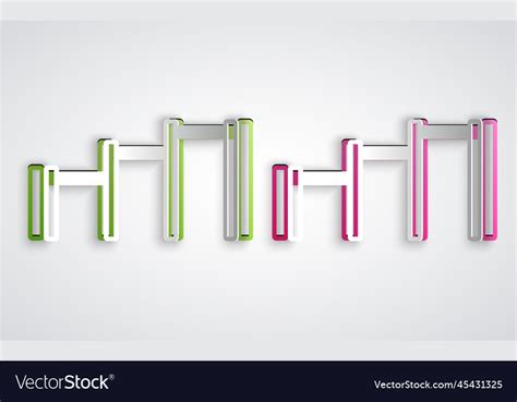 Paper Cut Sport Horizontal Bar Icon Isolated Vector Image