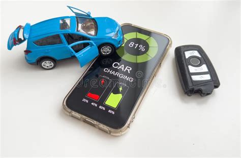 Car Security Concept Key With Remote Alarm Control And Smartphone