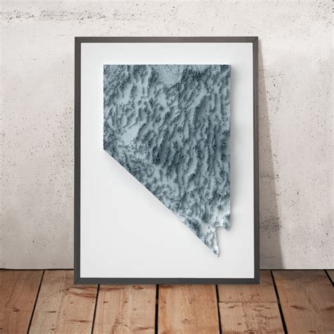 Nevada Topographic 3d Relief Map The Unique Maps Co