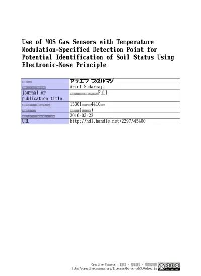 Use Of Mos Gas Sensors With Temperature Modulation Specified Detection Point For Potential