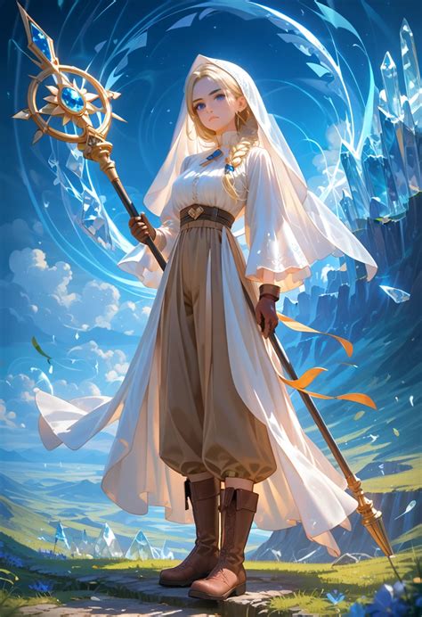 Blonde Mage Anime Girl With Long Hair And A Braid On One Side Seaart Ai