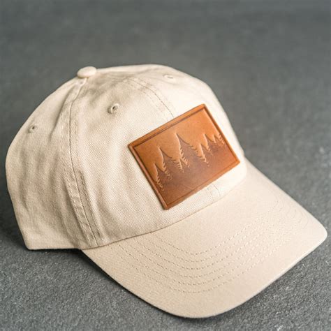 Pine Tree Unstructured Hat Leather Patch Unstructured Hat Pine