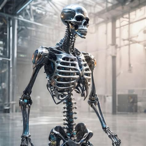 Future Skeleton Alien Skeleton Background Premium Ai Generated Image