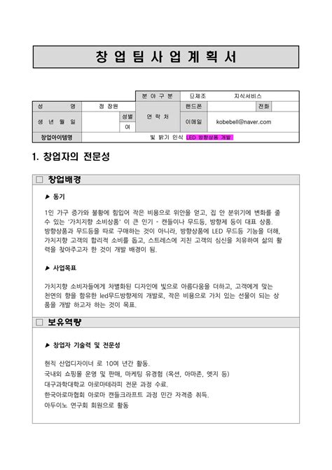사업계획서 Pdf