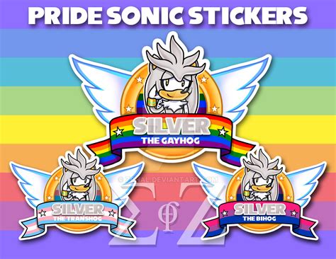 Lgbtq Silver The Hedgehog Title Screen Stickers By Zphal On Deviantart