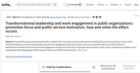 Transformational Leadership And Work Engagement In Public Organizations