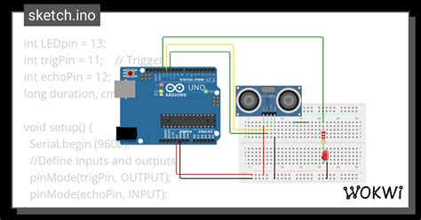 Ultrasonic LED R Copy Wokwi ESP STM Arduino Simulator