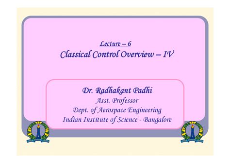 Classical Control Four Docsity