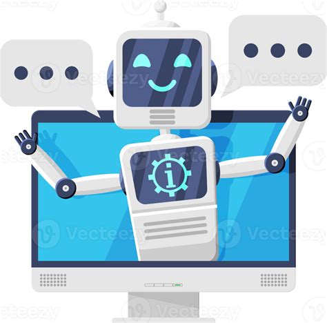 Computer With Chat Bot Speak In Bubble On Screen 35717777 Png