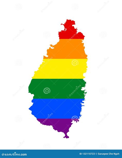 LGBT Flag Map Vector Rainbow Map In Colors Of LGBT Lesbian Gay