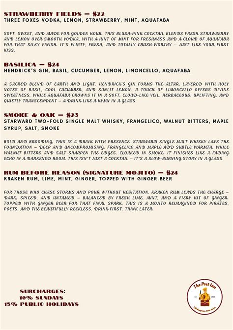 Menu 1 — The Post Inn