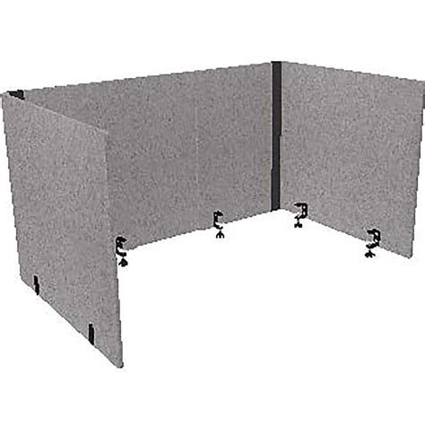Lumeah Surface Mount Desktop Divider 26 5h X 78w Gray Polyester