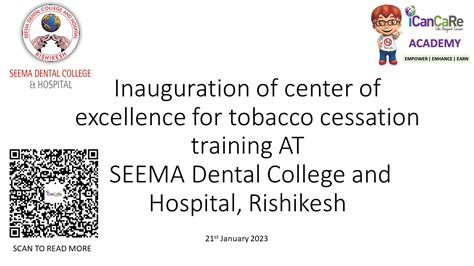 Inauguration Of 1st Centre Of Excellence For Tobacco Cessation Training At Uttarakhand