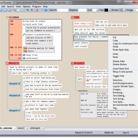 Organise Your Hacks With Treesheets An Open Source Hierarchical Spreadsheet Hackaday