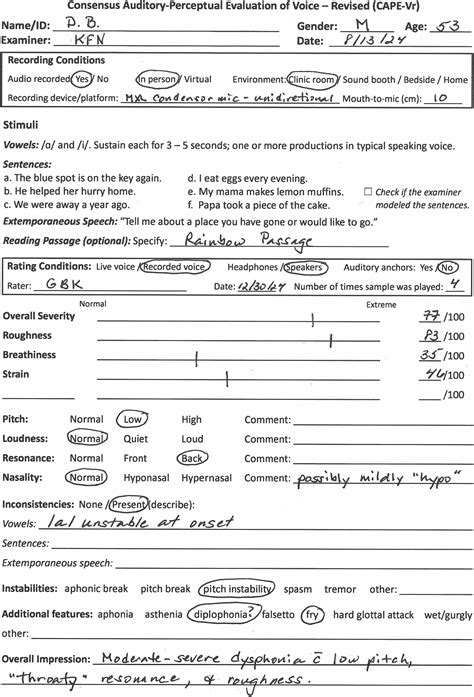 Development And Rationale For The Consensus Auditory Perceptual