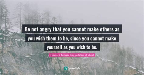 Be Not Angry That You Cannot Make Others As You Wish Them To Be Since