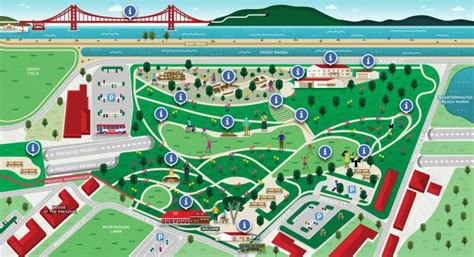Illustrated Map Of Presidio Tunnel Tops Greg Franco Le Cartographiste