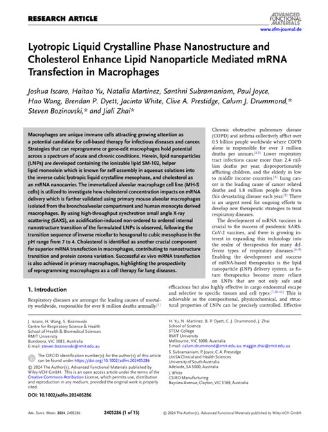 Pdf Lyotropic Liquid Crystalline Phase Nanostructure And Cholesterol
