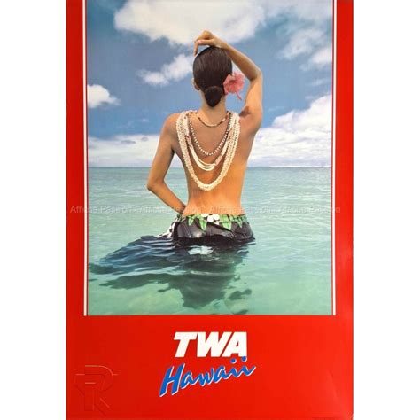 Original Vintage Poster Twa Hawaii Hula Girl