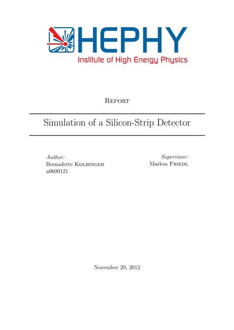 Pdf Simulation Of A Silicon Strip Detector Dokumentips