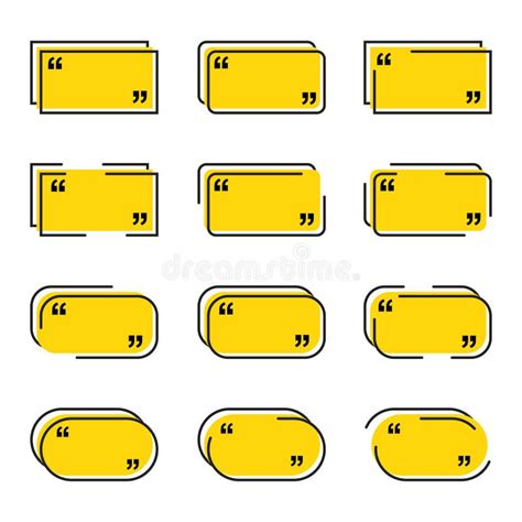 Quote Frame Icon In Flat Style Speech Bubble Vector Illustration On Isolated Background Stock