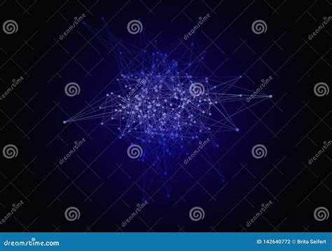 Plexus Lines Dots And Light Beams With Light Points Abstract Technology Science And