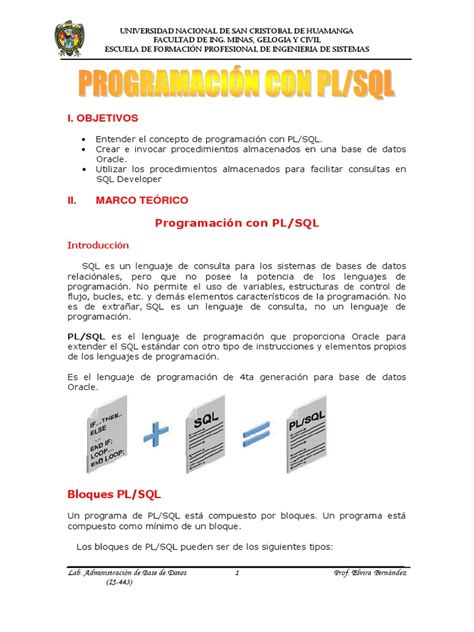 Practica 02 Pl Sql Procedimientos Pdf Pl Sql Sql