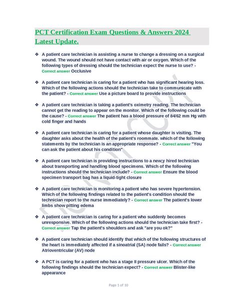 Pct Certification Exam Questions And Answers 2024 Latest Update Exams