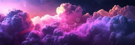 The Vibrant Purple And Pink Clouds Illuminated Beautifully At Twilights