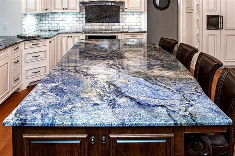 Sparkling Blue Bahia Granite Island Countertop Artofit