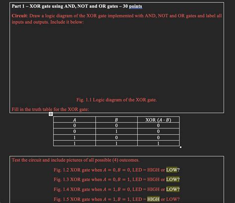 solved part 2 logic gate circuits 30 points part 2 xor gate