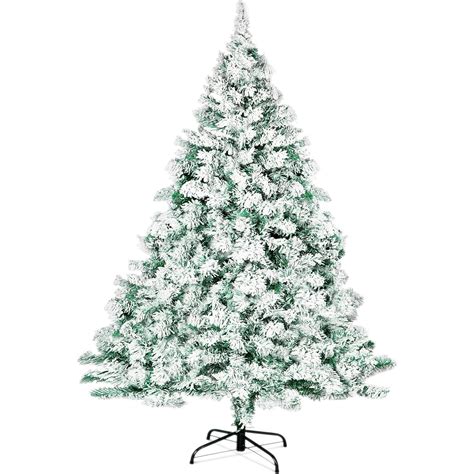 6 Ft Christmas Tree Snow Flocked Artificial Full Xmas Tree With 800