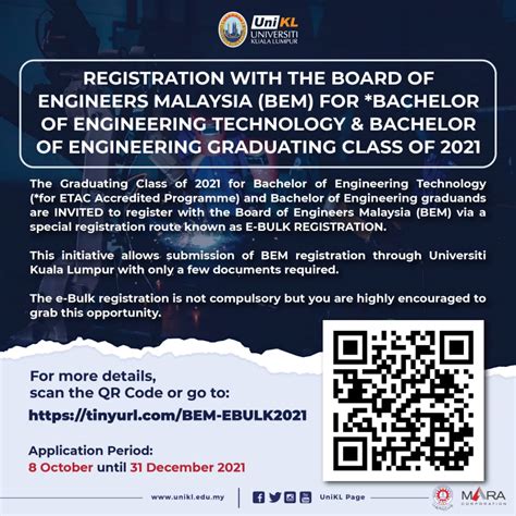 Bem Registration For Graduating Class Of 2021 Unikl Academic