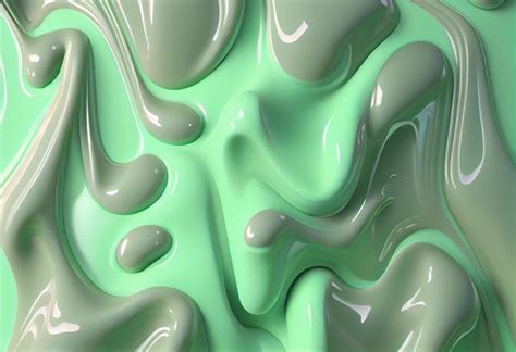 Premium Photo Liquid Pastel Green Wavy Plastic Texture Wrinkle
