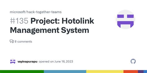 Project Hotolink Management System · Issue 135 · Microsofthack Together Teams · Github