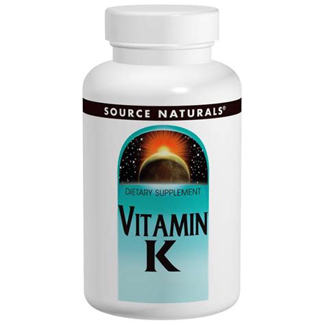 Vitamin K 500 Mcg 200 Tablets Source Naturals