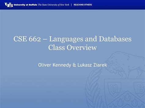 CSE 662 – Languages and Databases Class Overview - ppt download