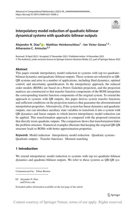 interpolatory model reduction of quadratic bilinear dynamical systems