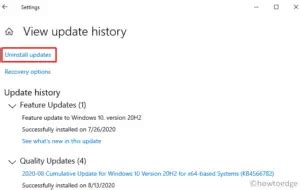 Uninstall Windows Cumulative Update Using Command Prompt