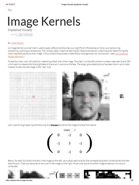 Image Kernels Explained Visually Pdf Algorithms Image Processing