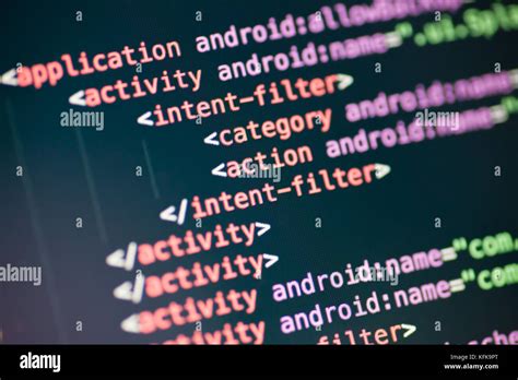 Computer Code On The Screen Stock Photo Alamy